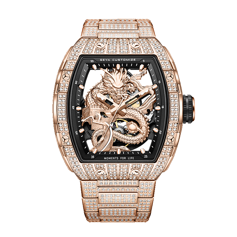 Geya Mens Skeleton Watch - Great Wall Inspired Design for Everyone